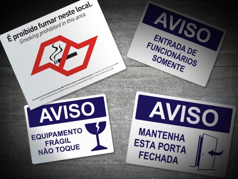 Placa de avisos para sinalização interna de empresas | Oficina de ...