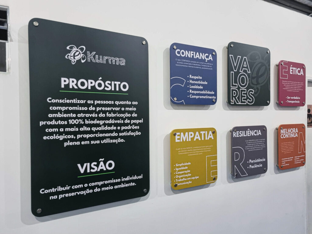 Placa Missão, Visão e Valores | Oficina de Sinalização